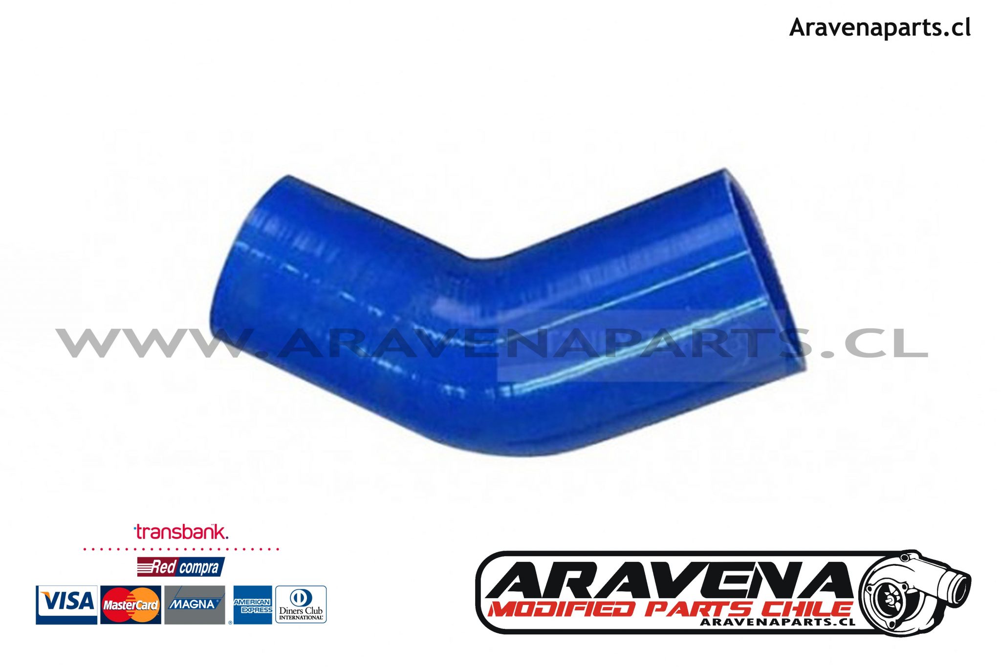 Codo Silicona 45° Reduccion 2″ – 2.5″ – Aravena Parts